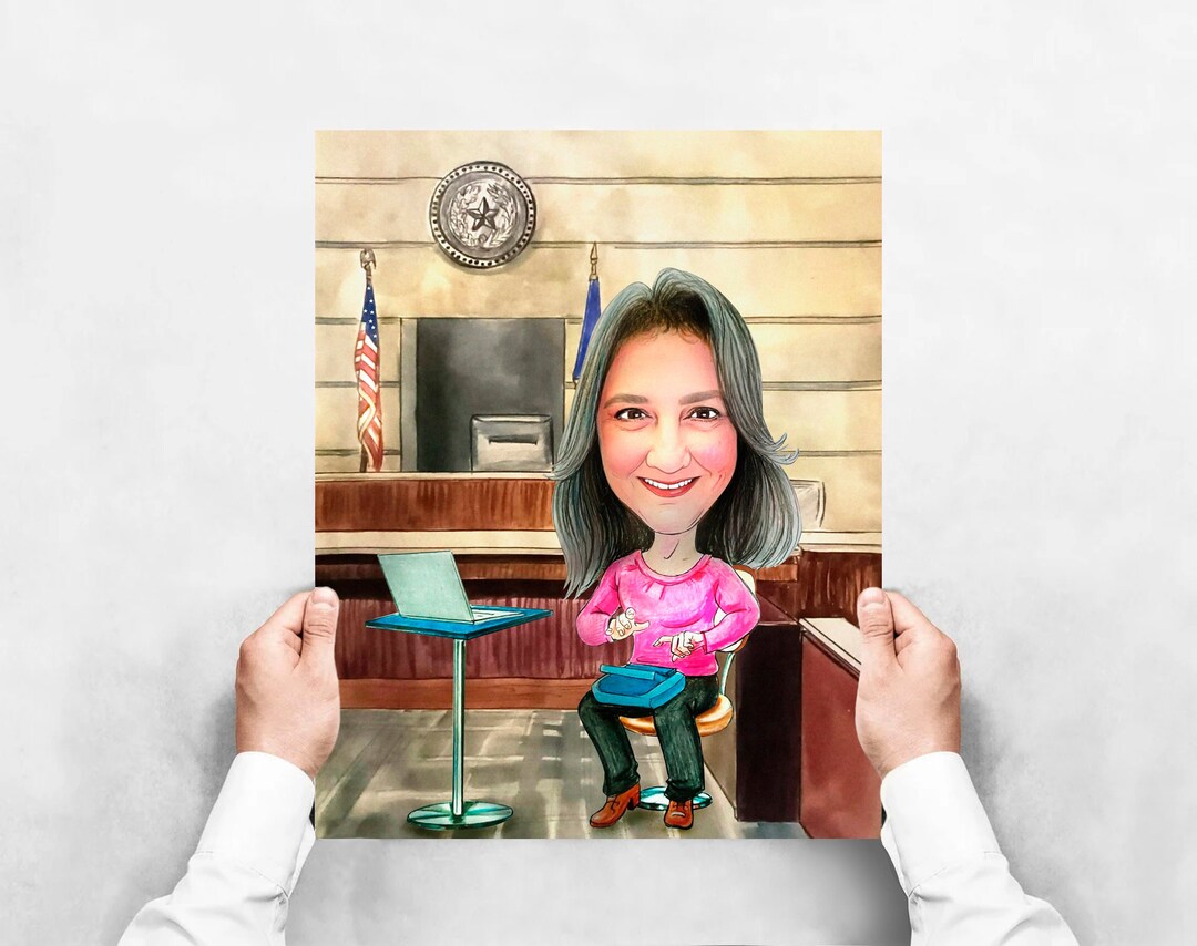 Court Reporter Gift - Custom Caricature Portrait From Your Photo ...