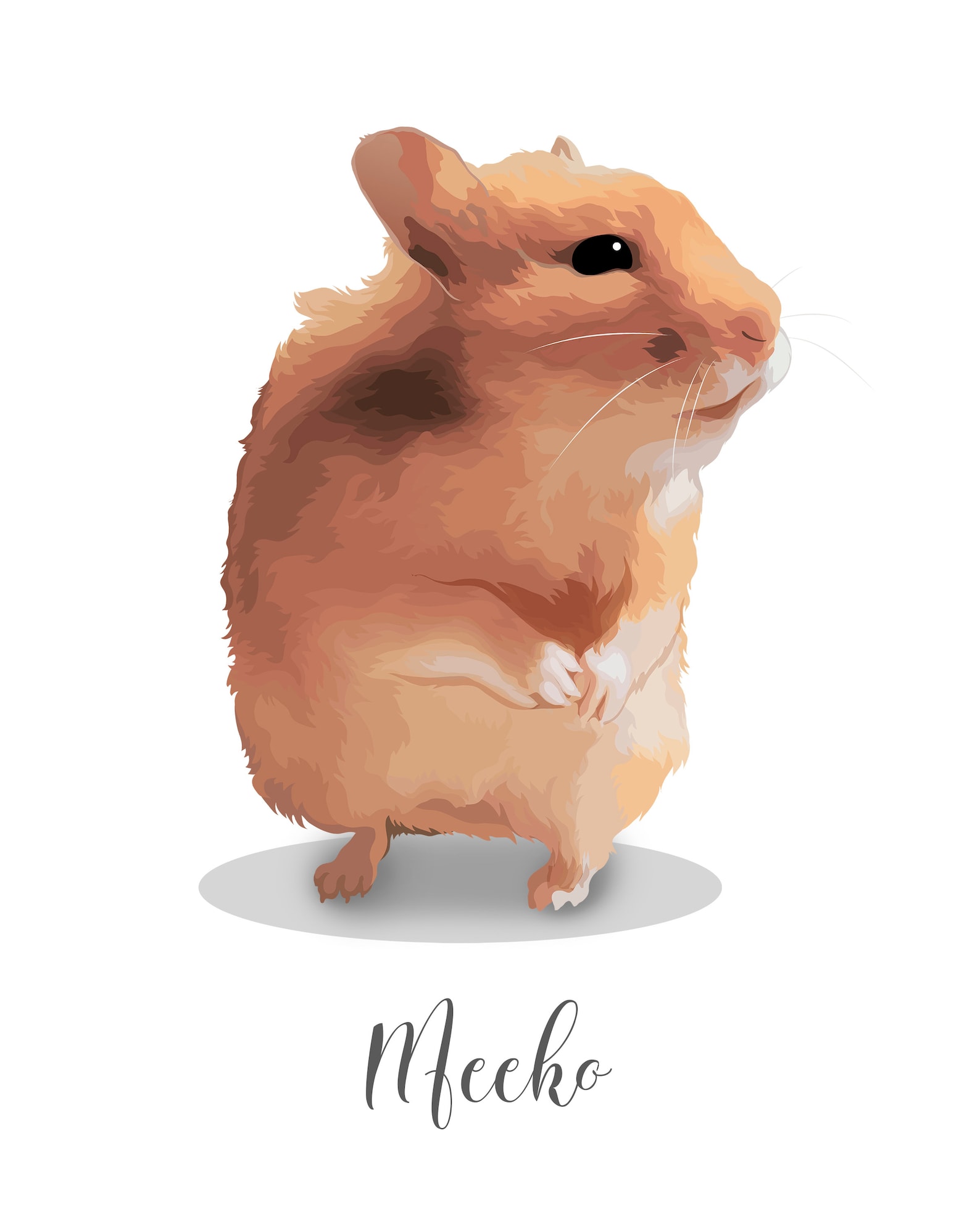 Personalized Pet Portrait Hamster Portrait Illustration Digital Pet ...