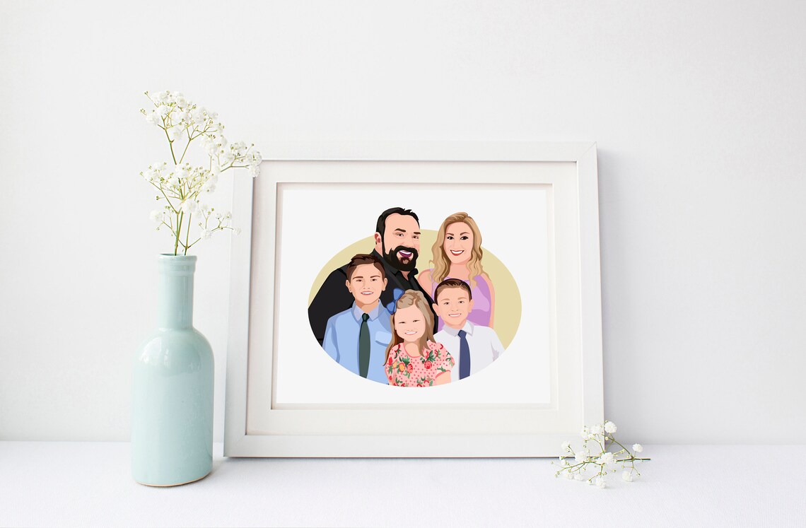 Family Illustration Family Drawing Personalized Family Custom | Etsy