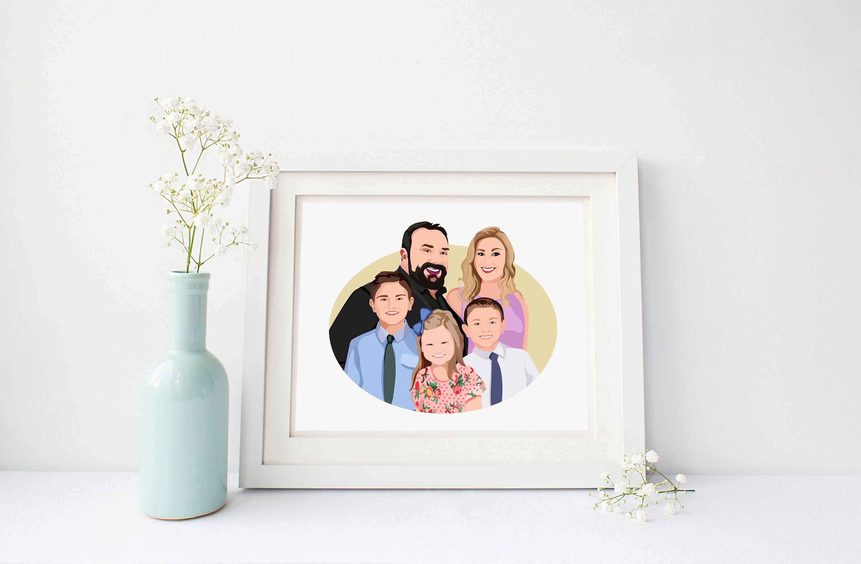 Family Illustration Family Drawing Personalized Family Custom | Etsy