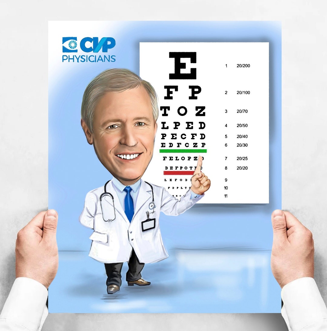 Optician Gift - Custom Cartoon Portrait - Ophthalmology Gift ...