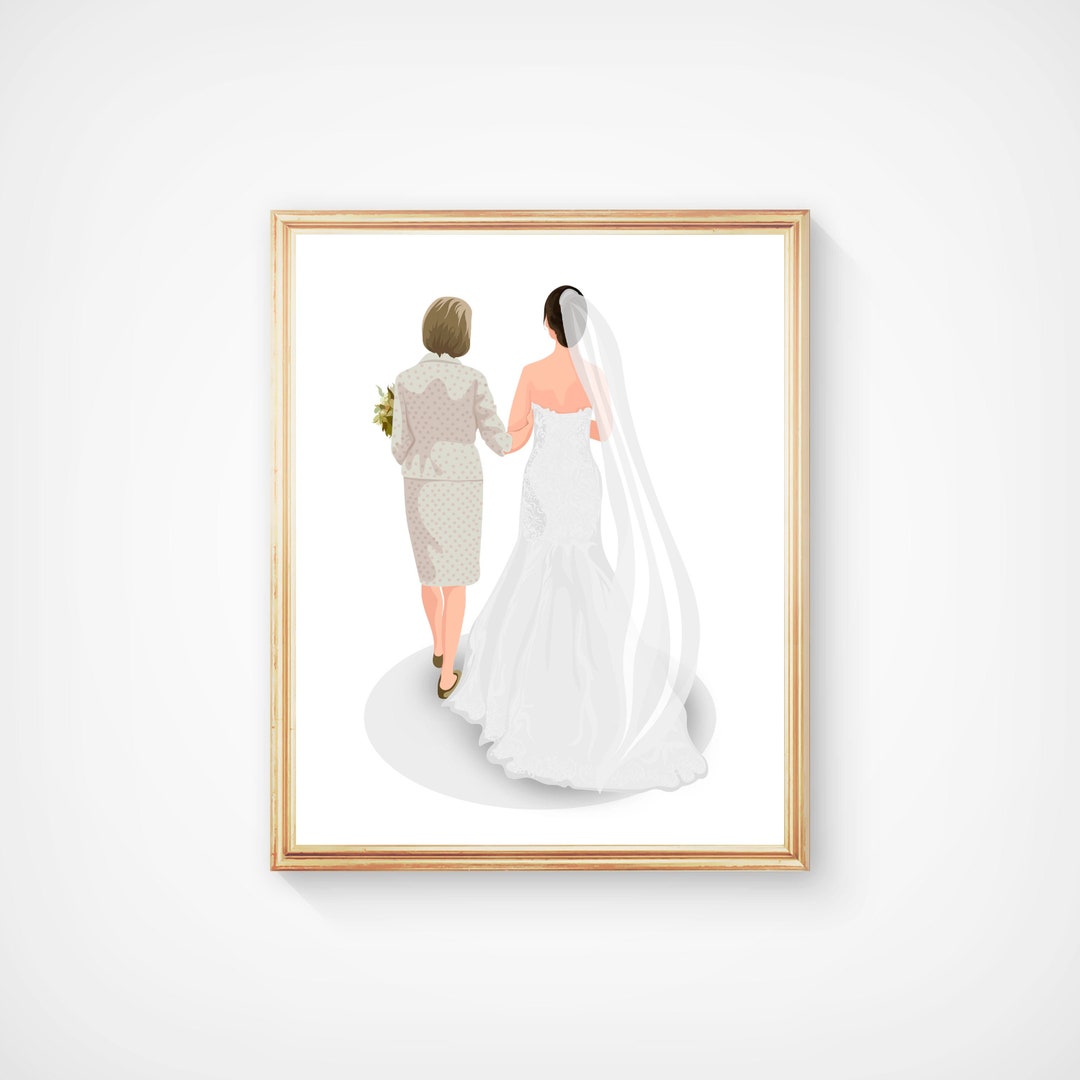 Custom Wedding Illustration - Custom Mother of the Bride Print, Mom ...