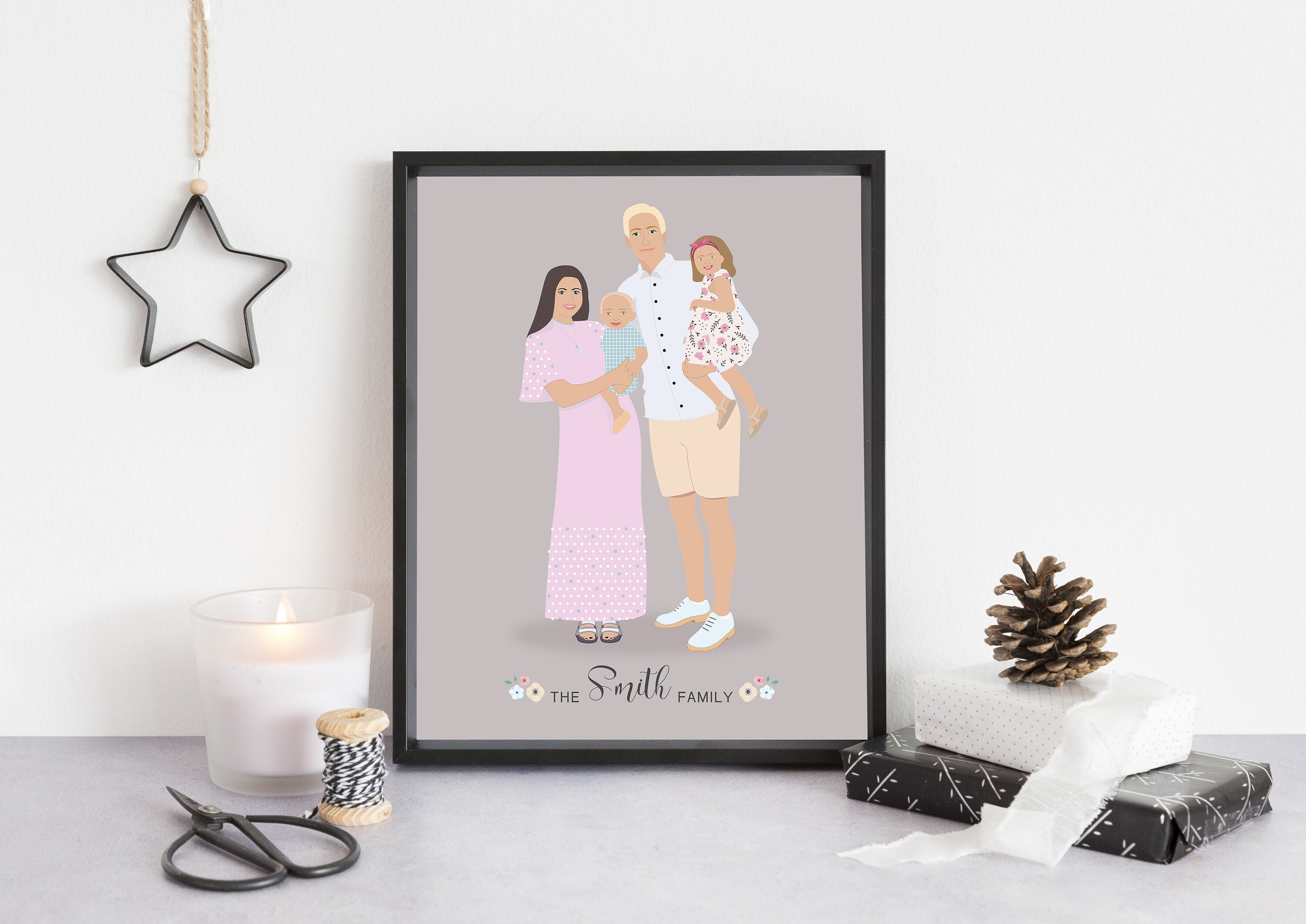 Custom Portrait Custom Family Illustration Family Portrait - Etsy