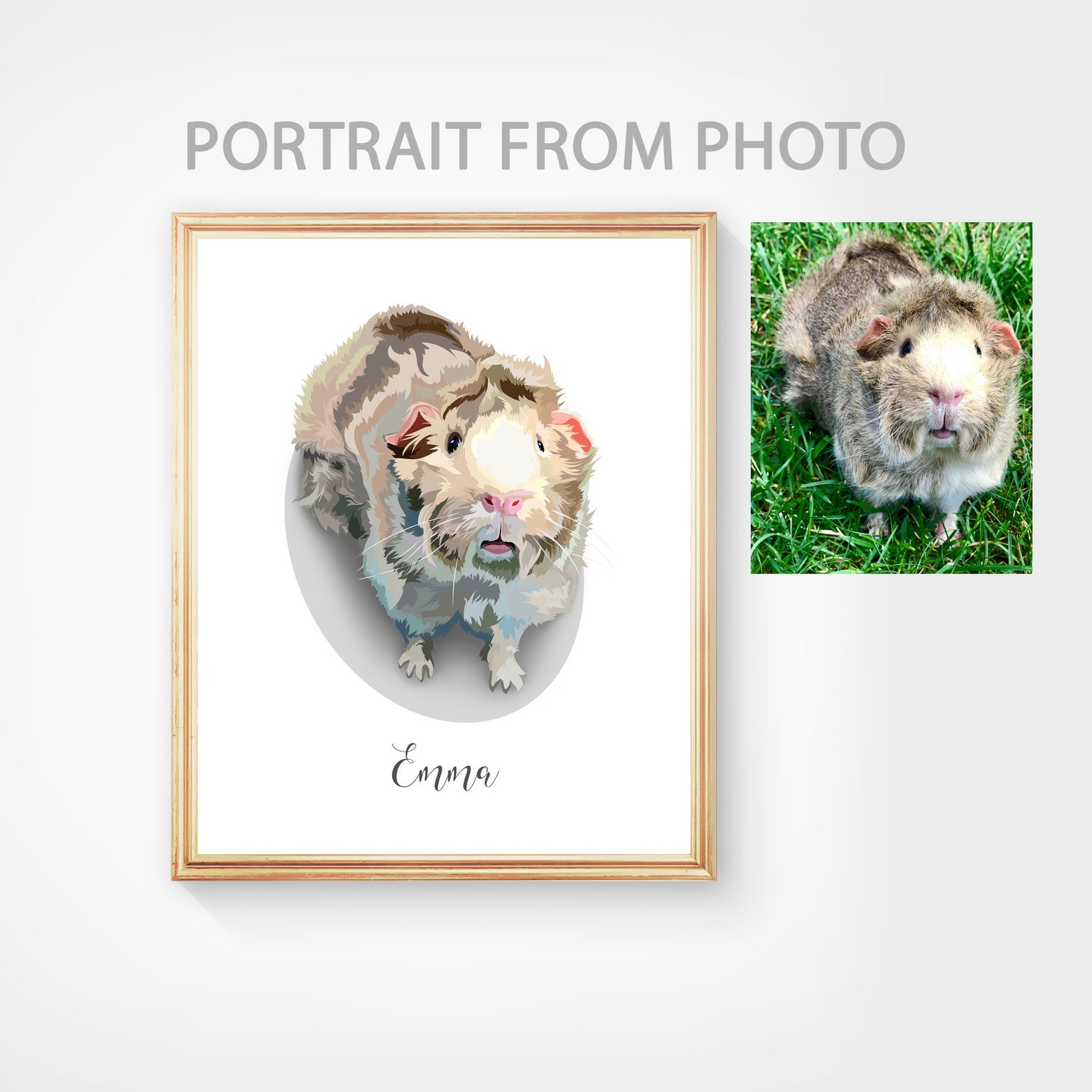 CUSTOM GUINEA PIG Portrait Custom Pet Portrait Guinea Pig - Etsy