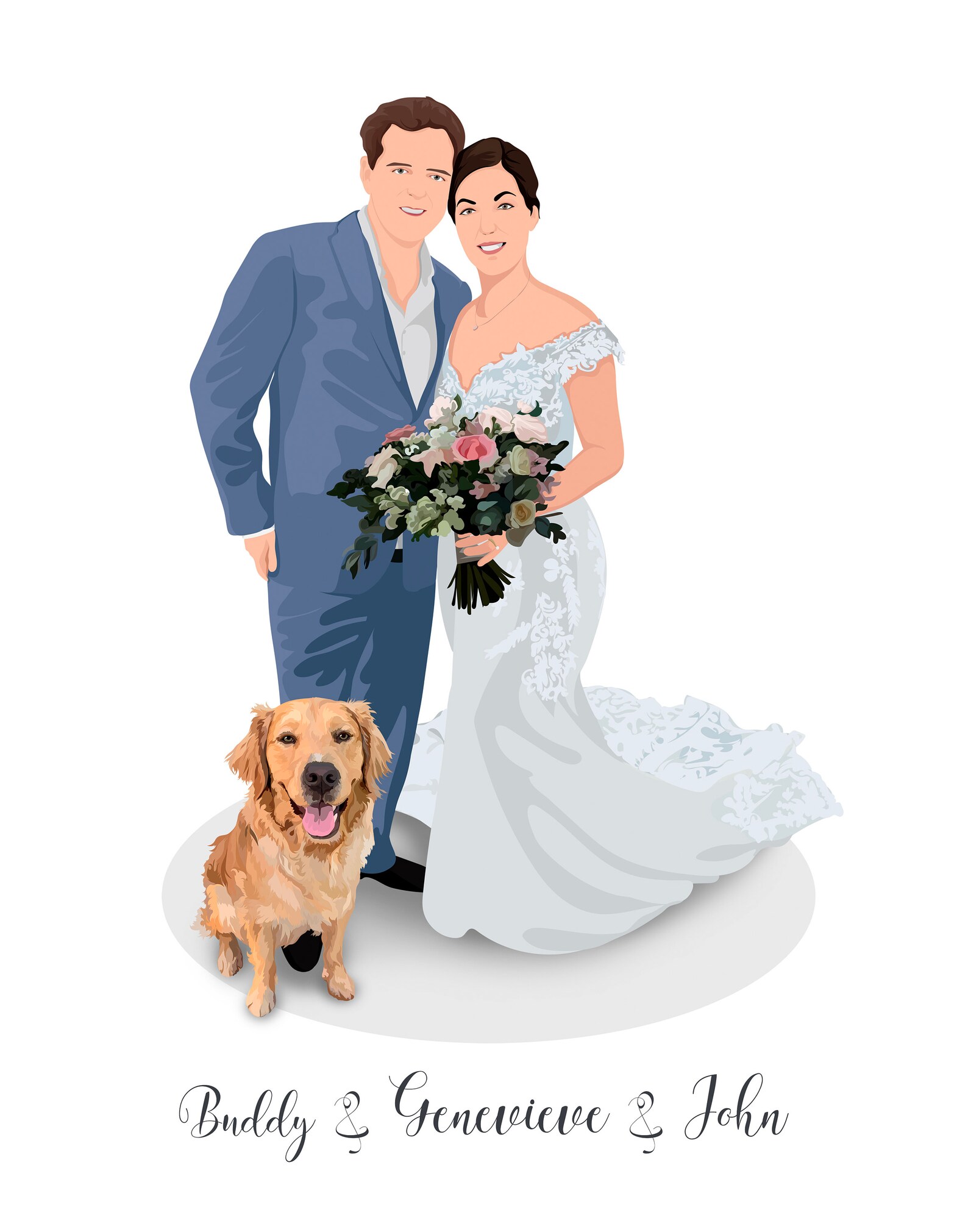 Extended Family Illustration Family Portrait Custom Portrait | Etsy