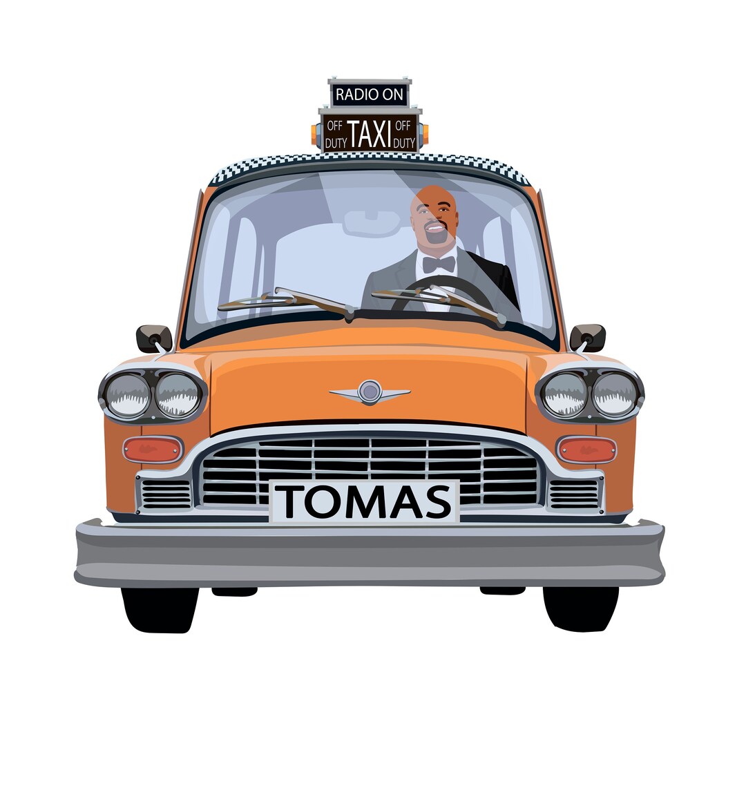Taxi Driver Gift - Custom Portrait From Photo With Profession Character ...