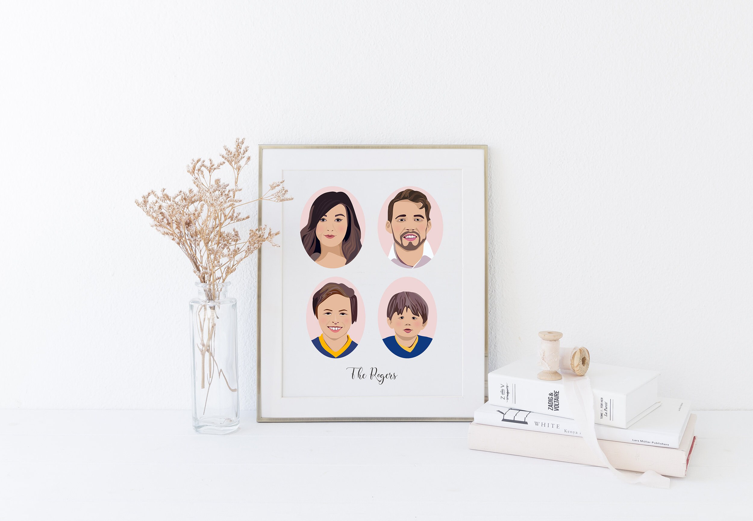 Personalized Family Drawing Family Portrait Illustration With - Etsy