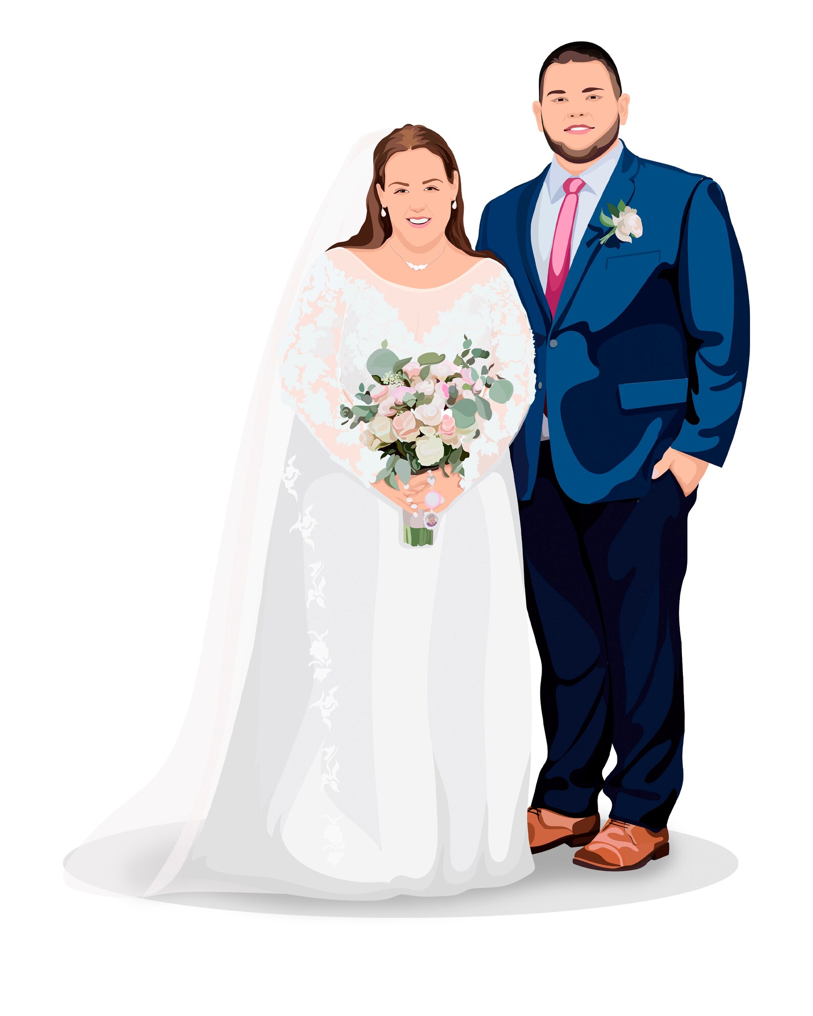 Portrait of 2 People Custom Couple Portrait From Photo - Etsy
