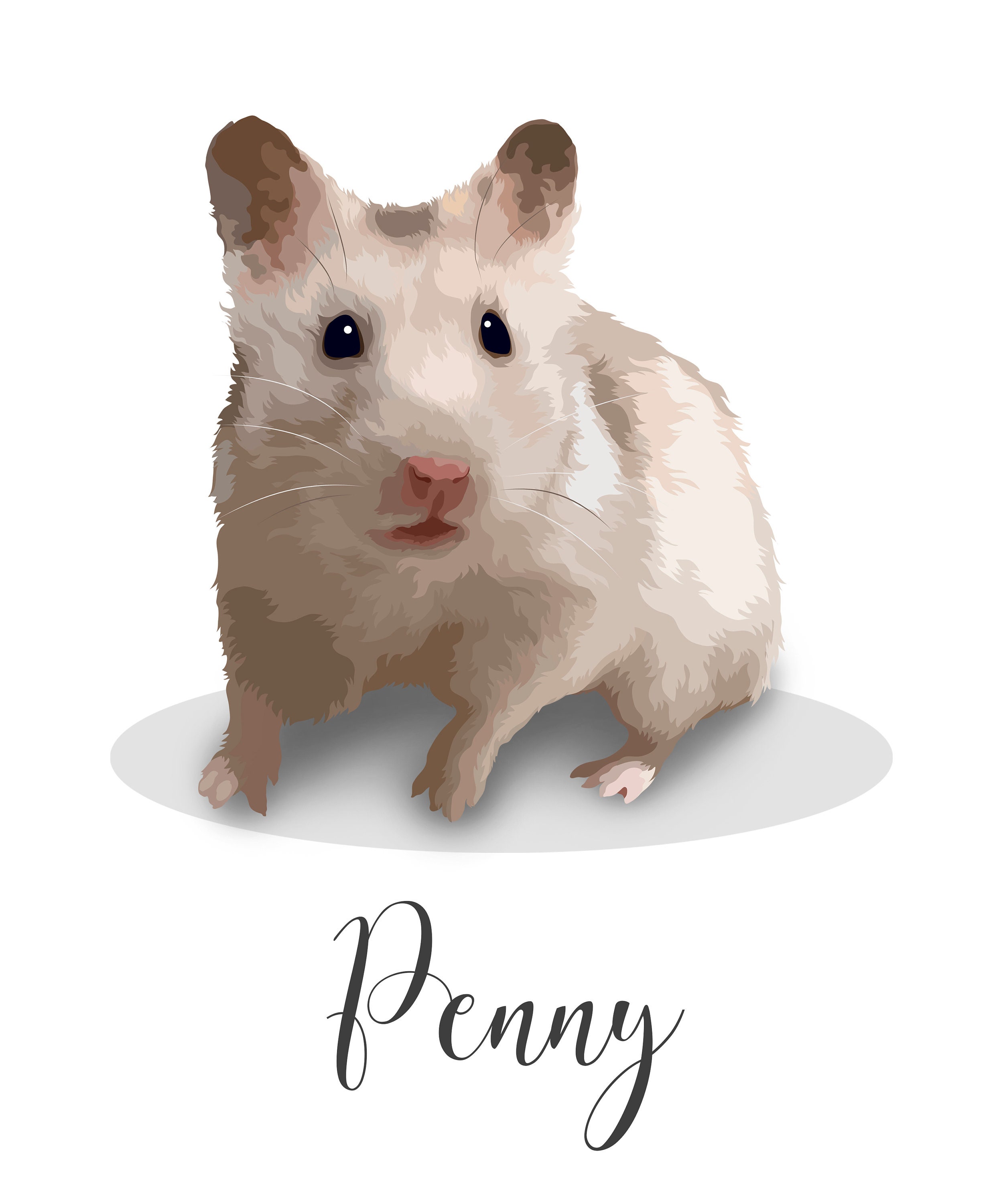 Personalized Pet Portrait Hamster Portrait Illustration Digital Pet ...