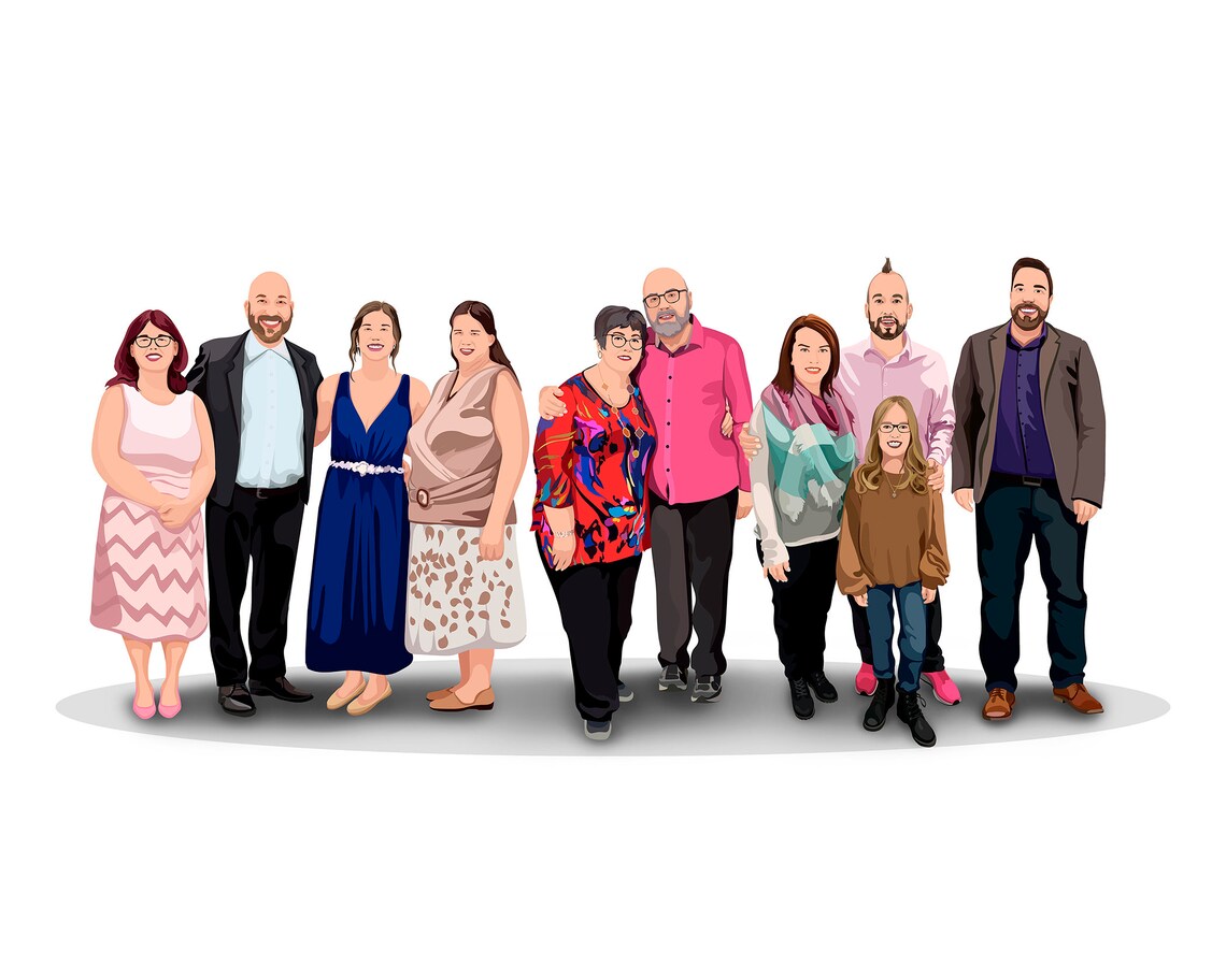 Custom Family Portrait Printable Family Portrait Family Gift - Etsy