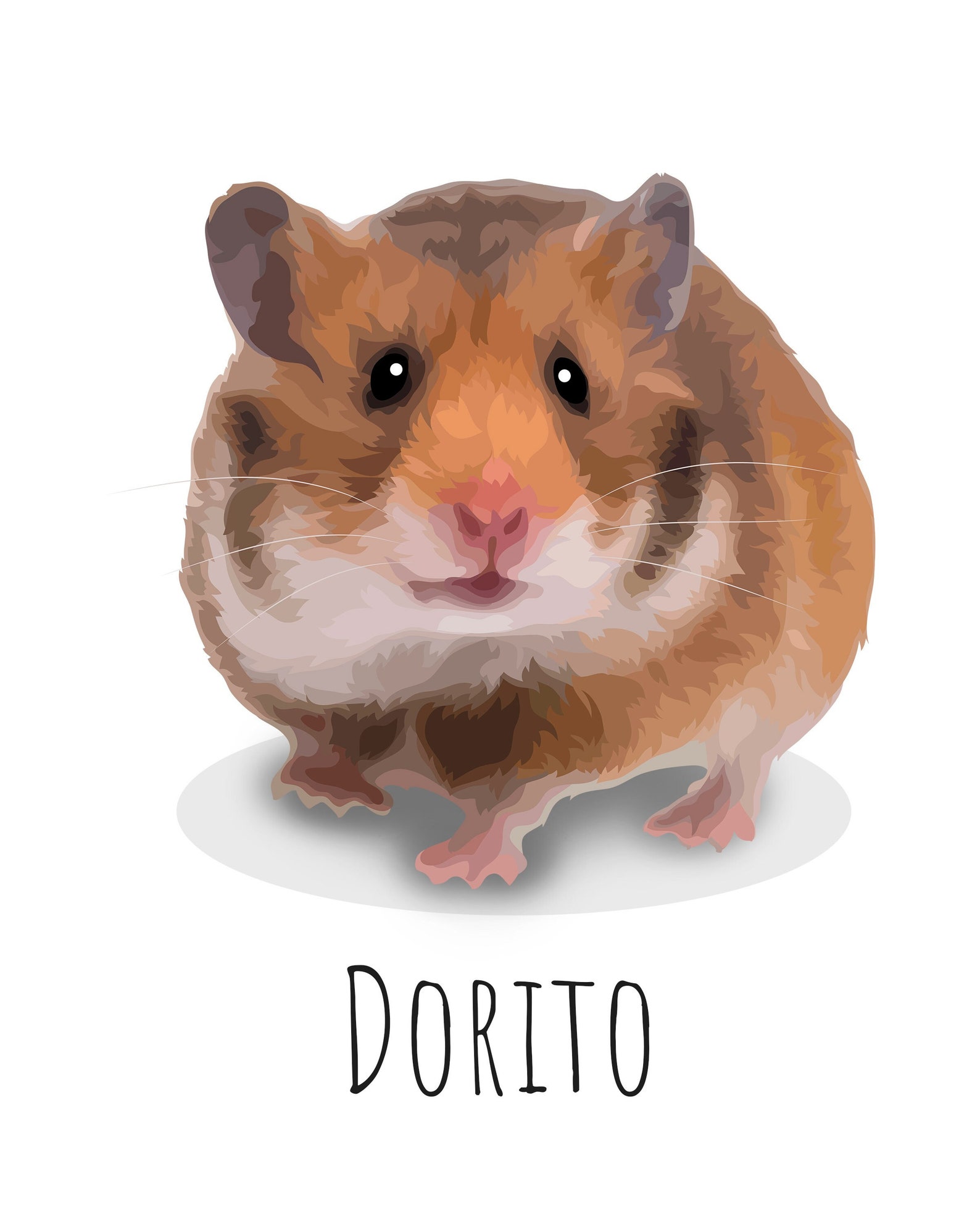 Personalized Hamster Portrait Hamster Portrait Illustration Digital Pet ...