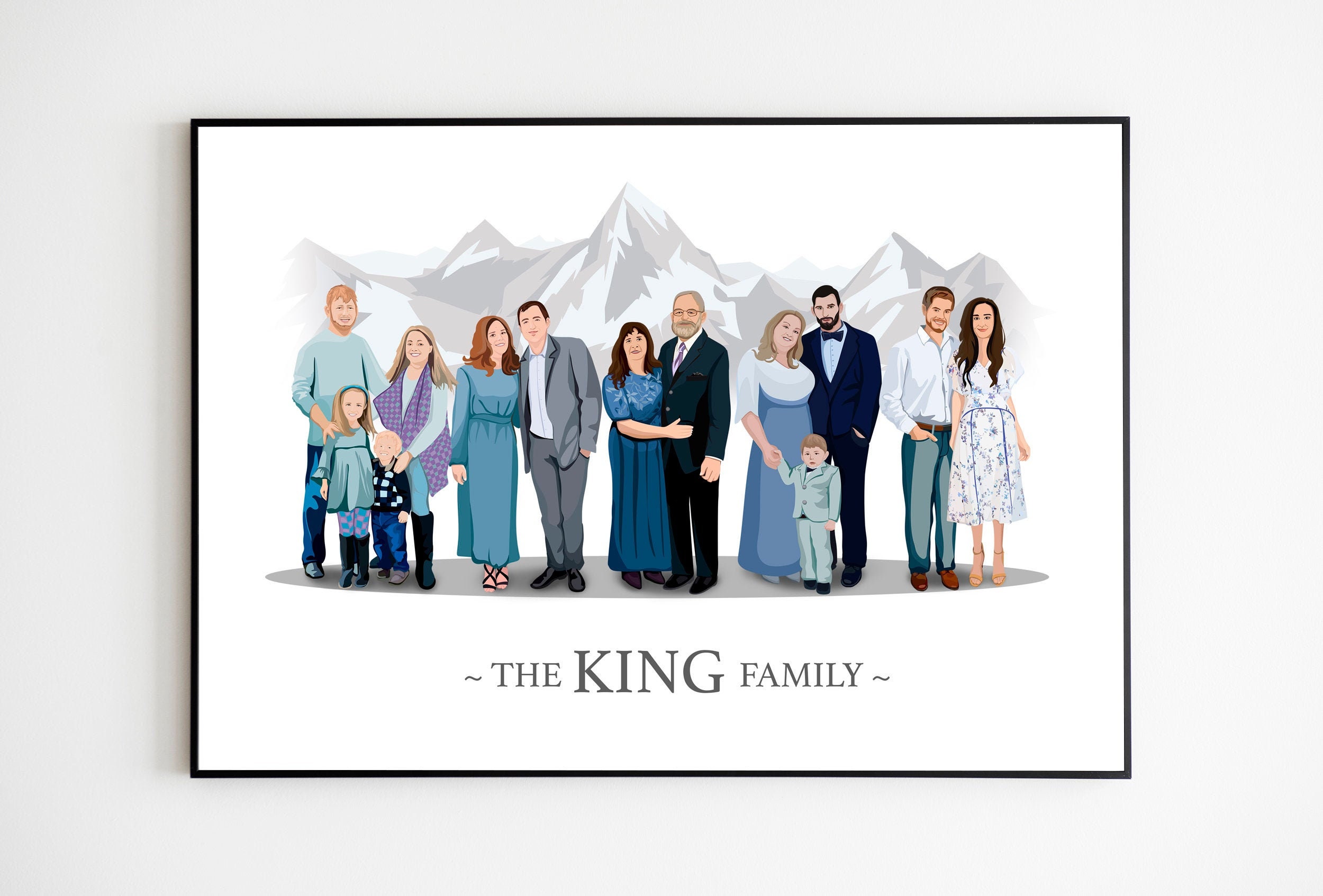 Custom Family Portrait Printable Family Portrait Cartoon | Etsy