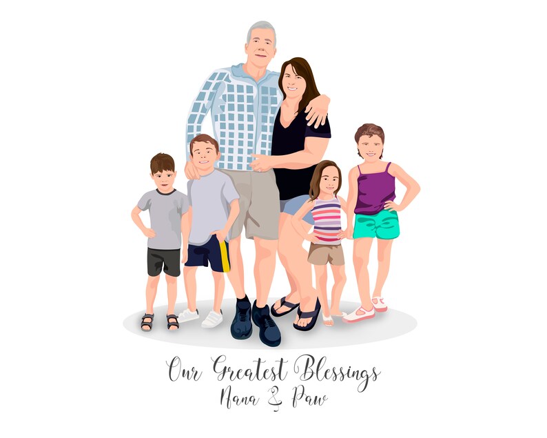 Custom Family Portrait Printable Family Portrait Cartoon | Etsy