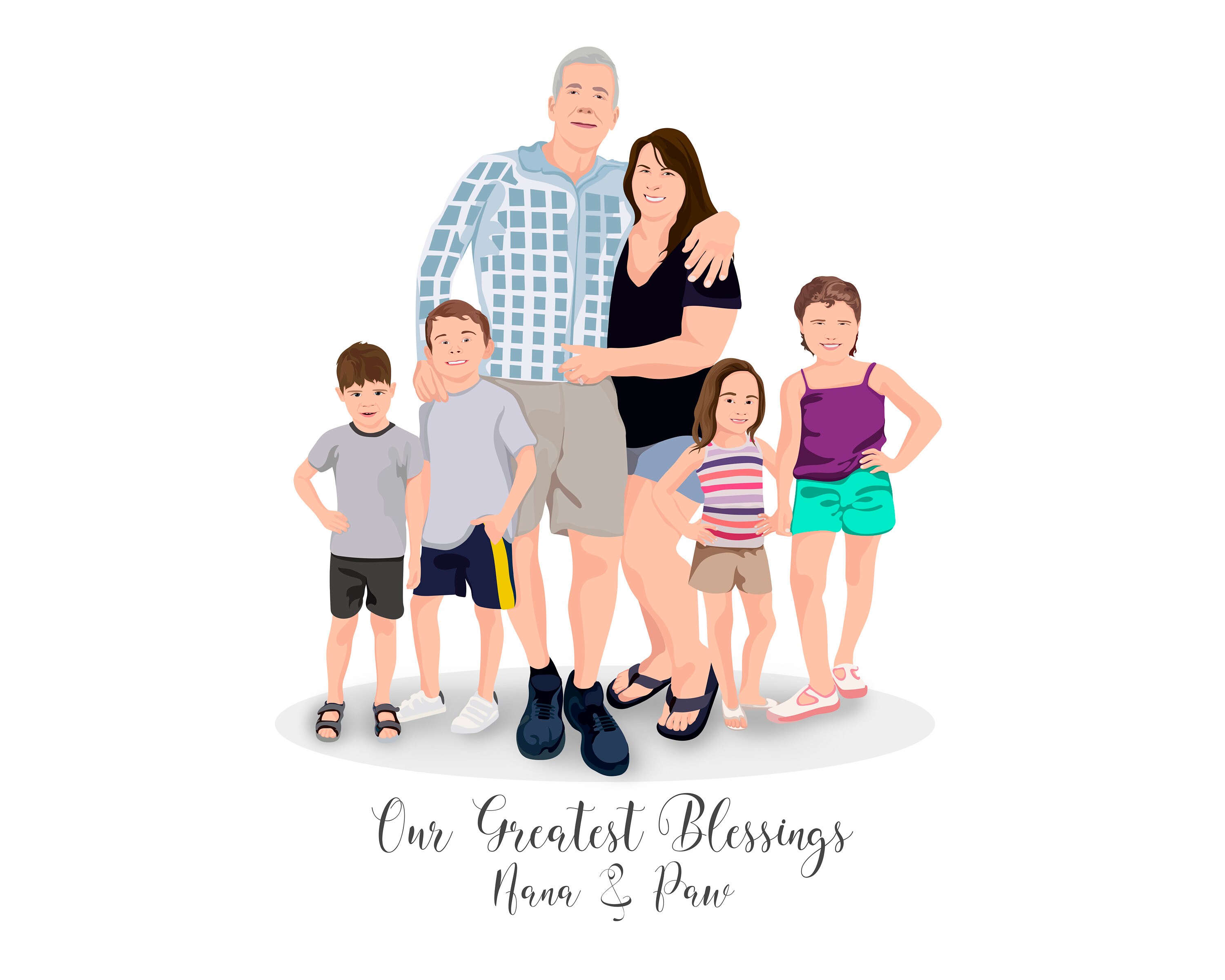 Custom Family Portrait Printable Family Portrait Cartoon | Etsy