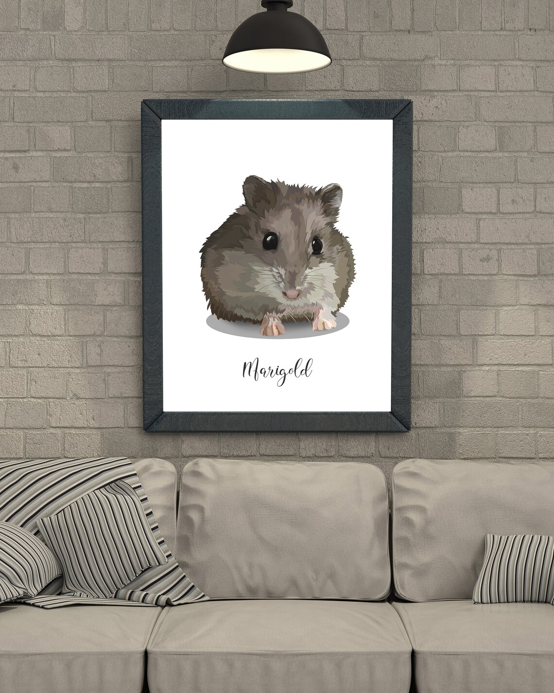 Personalized Pet Portrait Hamster Portrait Illustration | Etsy