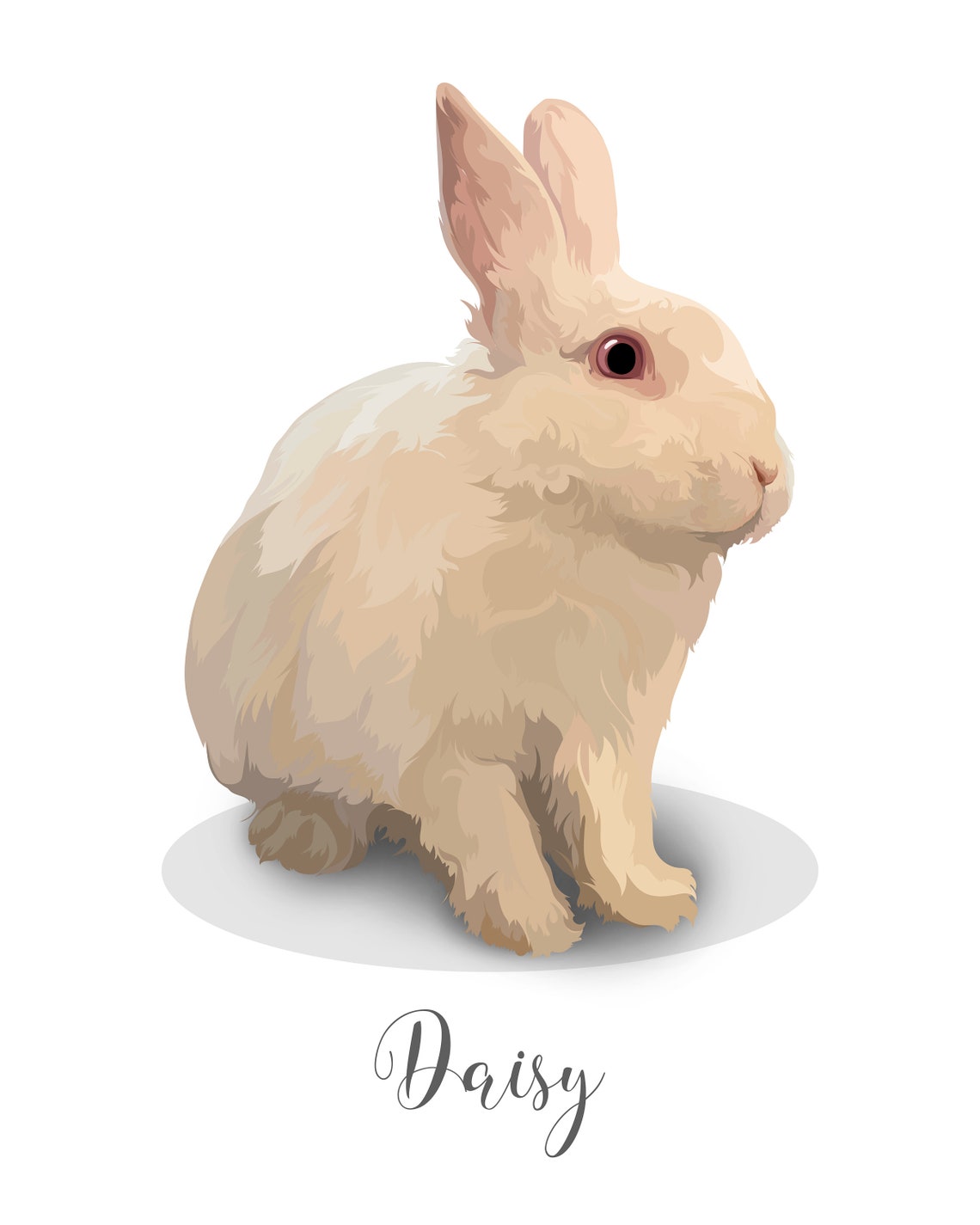 Custom Bunny Portrait Digital File Bunny Portrait Rabbit - Etsy