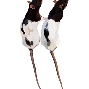 Rat Portrait Gift Custom Rat Print or Digital File Custom Pet Portrait ...