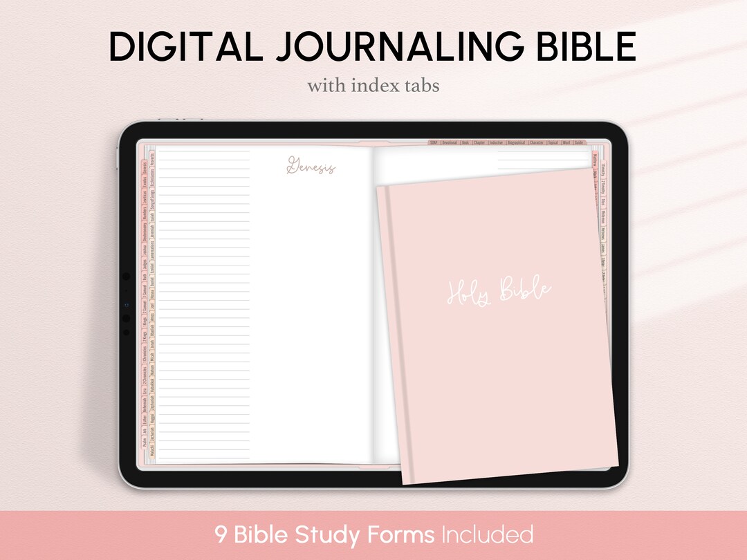 Digital Journaling Bible With Index Tabs, Blush, Goodnotes, Notability ...