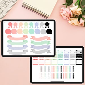 Digital Planner Stickers 1000+, Precropped, PNG, Transparent, Rainbow ...