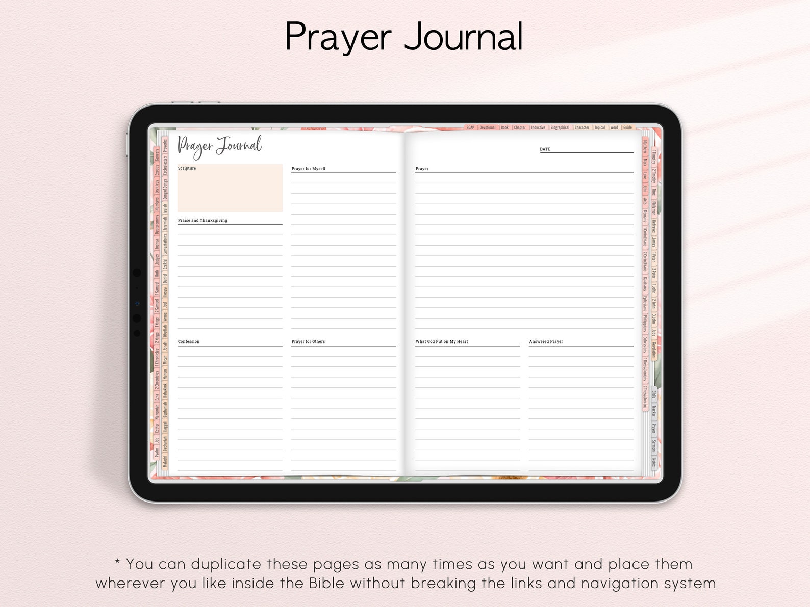 Digital Journaling Bible With Index Tabs Floral Goodnotes - Etsy