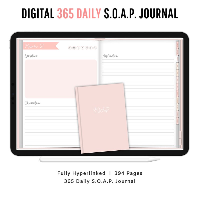 Digital Daily SOAP Journal Guided Prayer Blush Goodnotes - Etsy