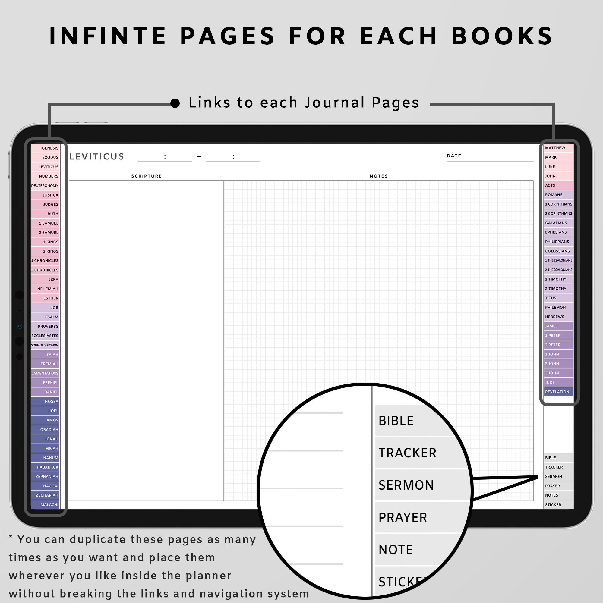 Digital Bible Journal Grid Purple Goodnotes Notability and | Etsy