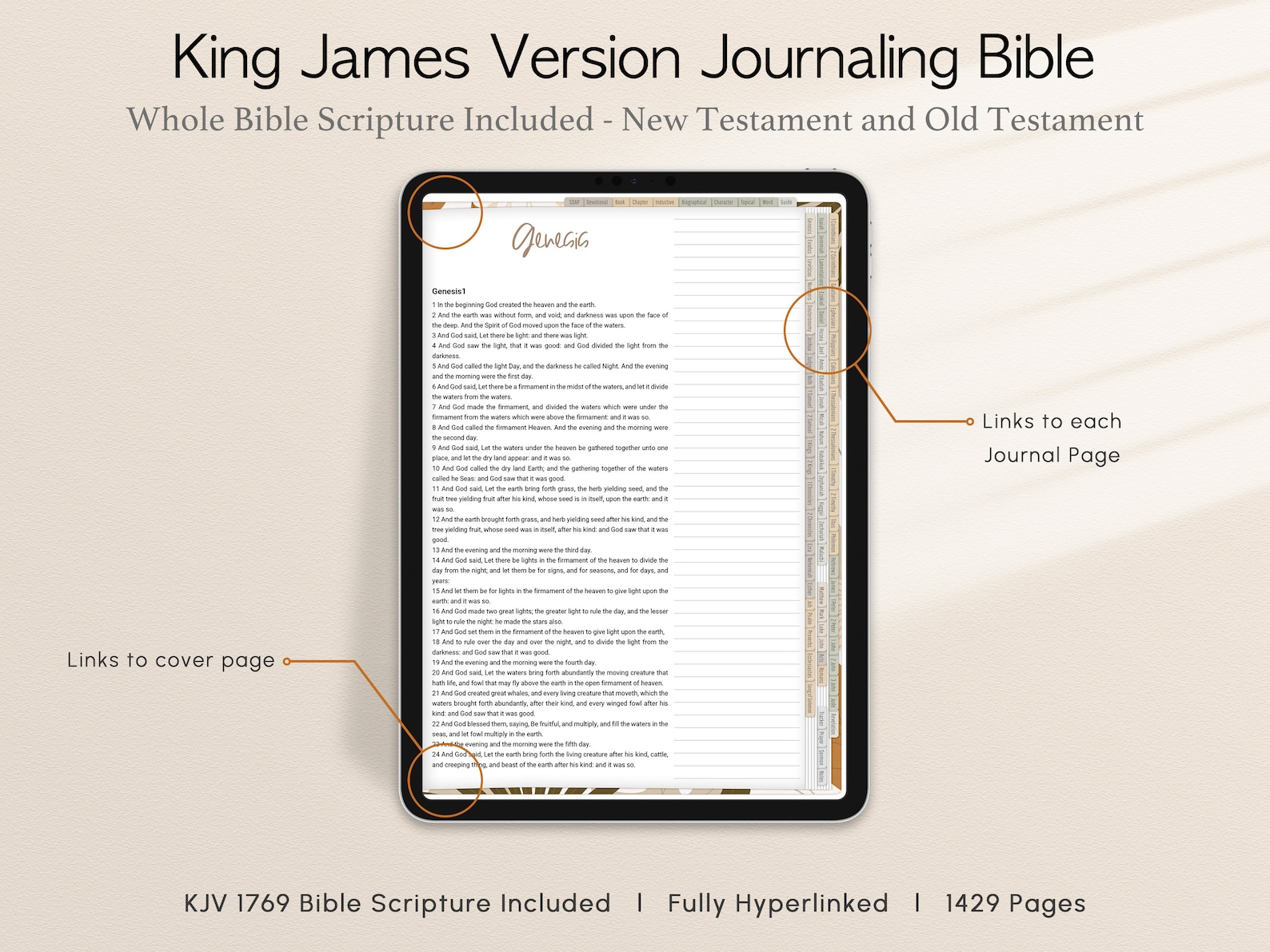 Digital KJV Journaling Bible With Index Tabs Vertical - Etsy