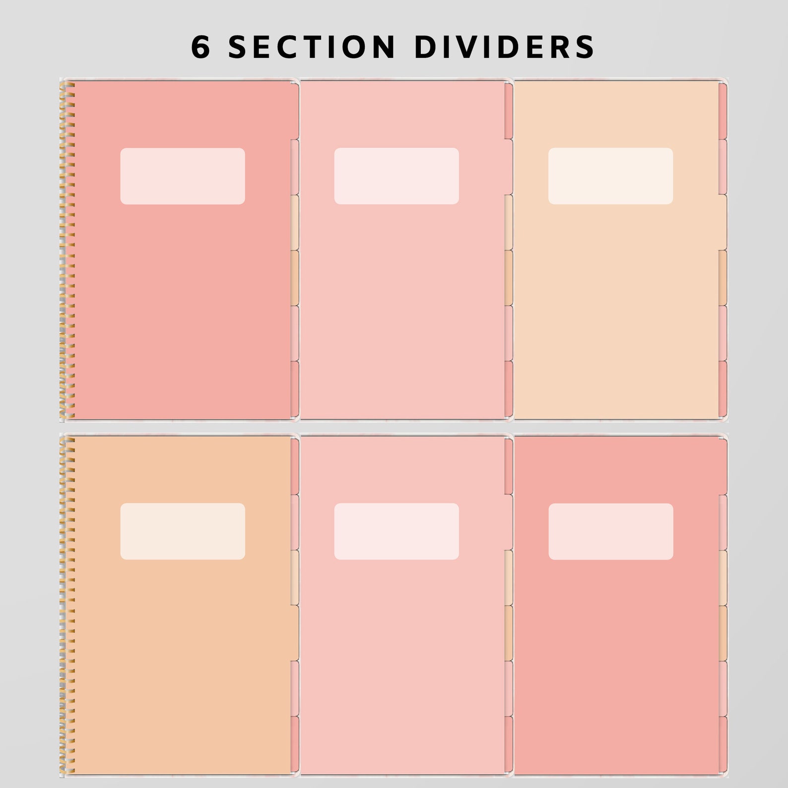 Digital Notebook Portrait Pink 6 Tabs Goodnotes | Etsy