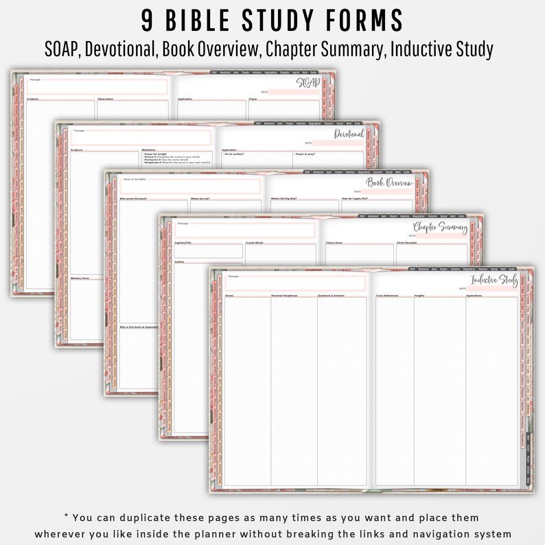 Digital Journaling Bible with index tabs Floral Goodnotes | Etsy