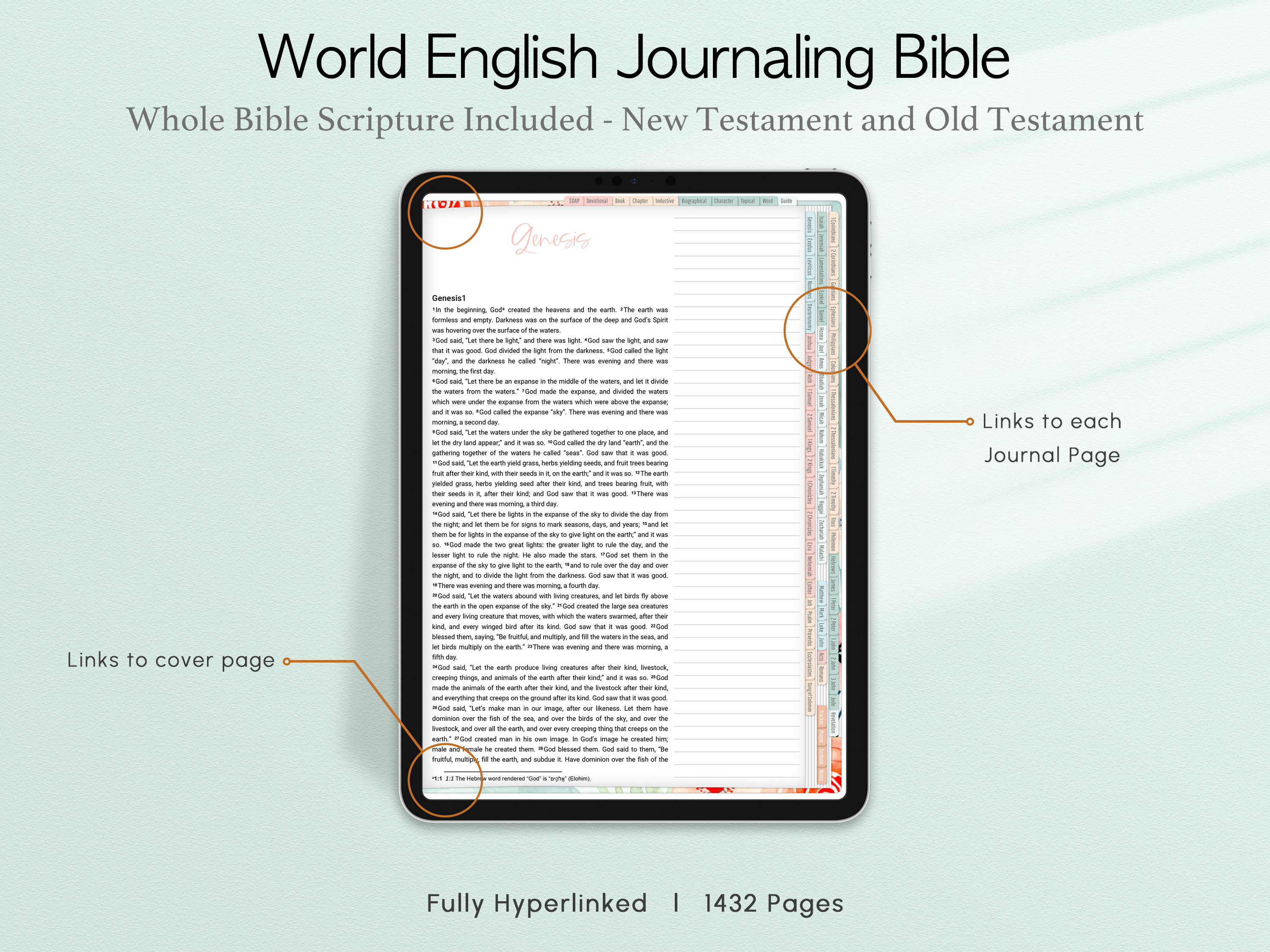 Digital WEB Journaling Bible With Index Tabs Vertical | Etsy