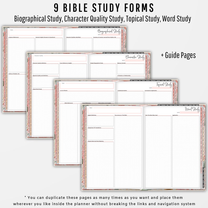Digital Journaling Bible with index tabs Floral Goodnotes | Etsy