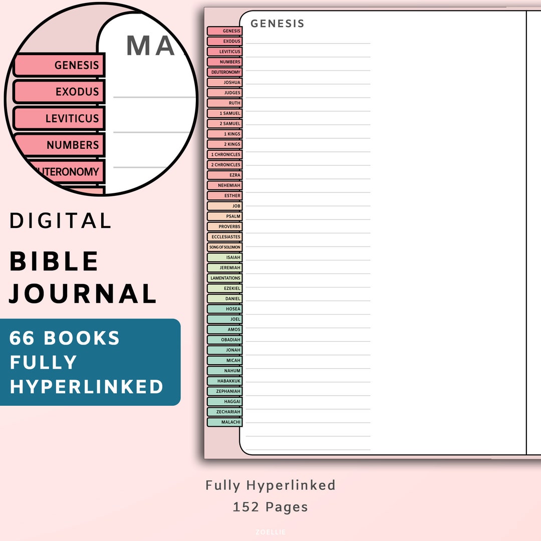 Digital Bible Journal, 66 Books Fully Hyperlinked, Goodnotes ...