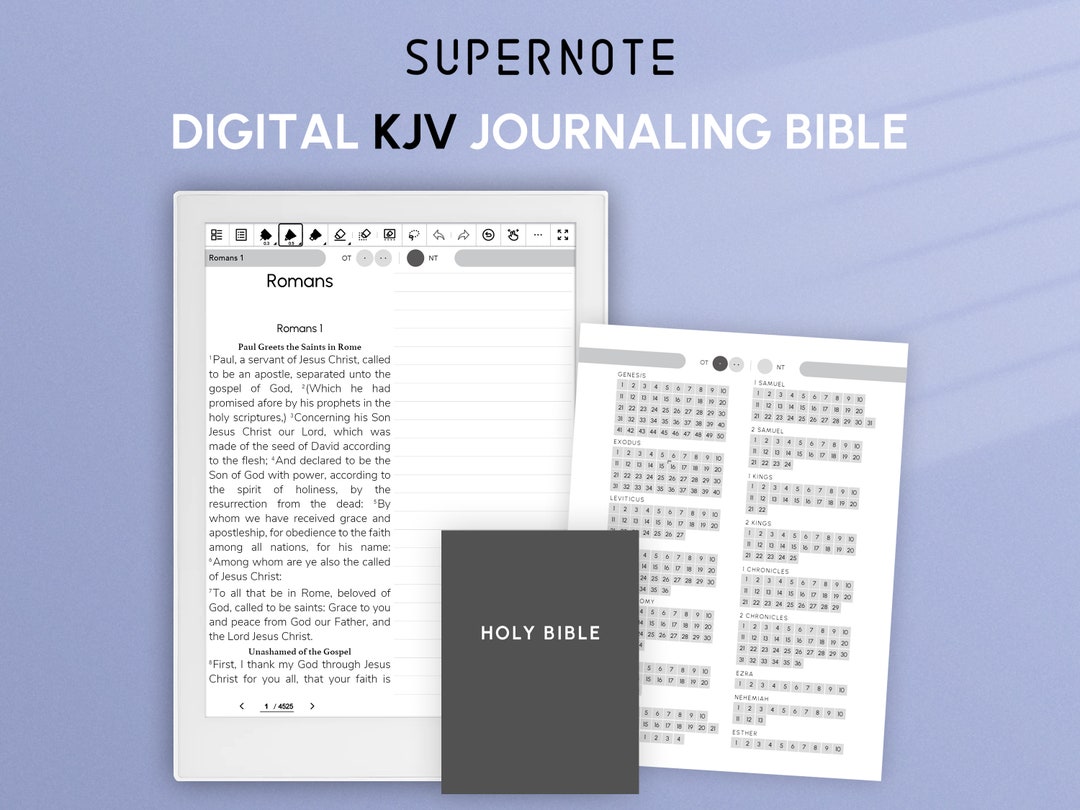 Digital KJV Journaling Bible, Supernote A6 X, A5 X Templates, Vertical ...
