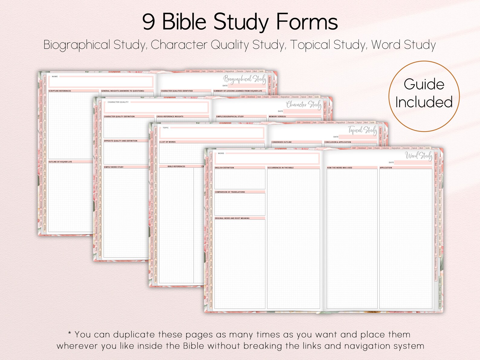 Digital Journaling Bible With Index Tabs Floral Goodnotes - Etsy