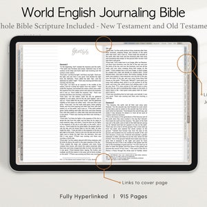 Digital World English Journaling Bible With Index Tabs, Neutral ...