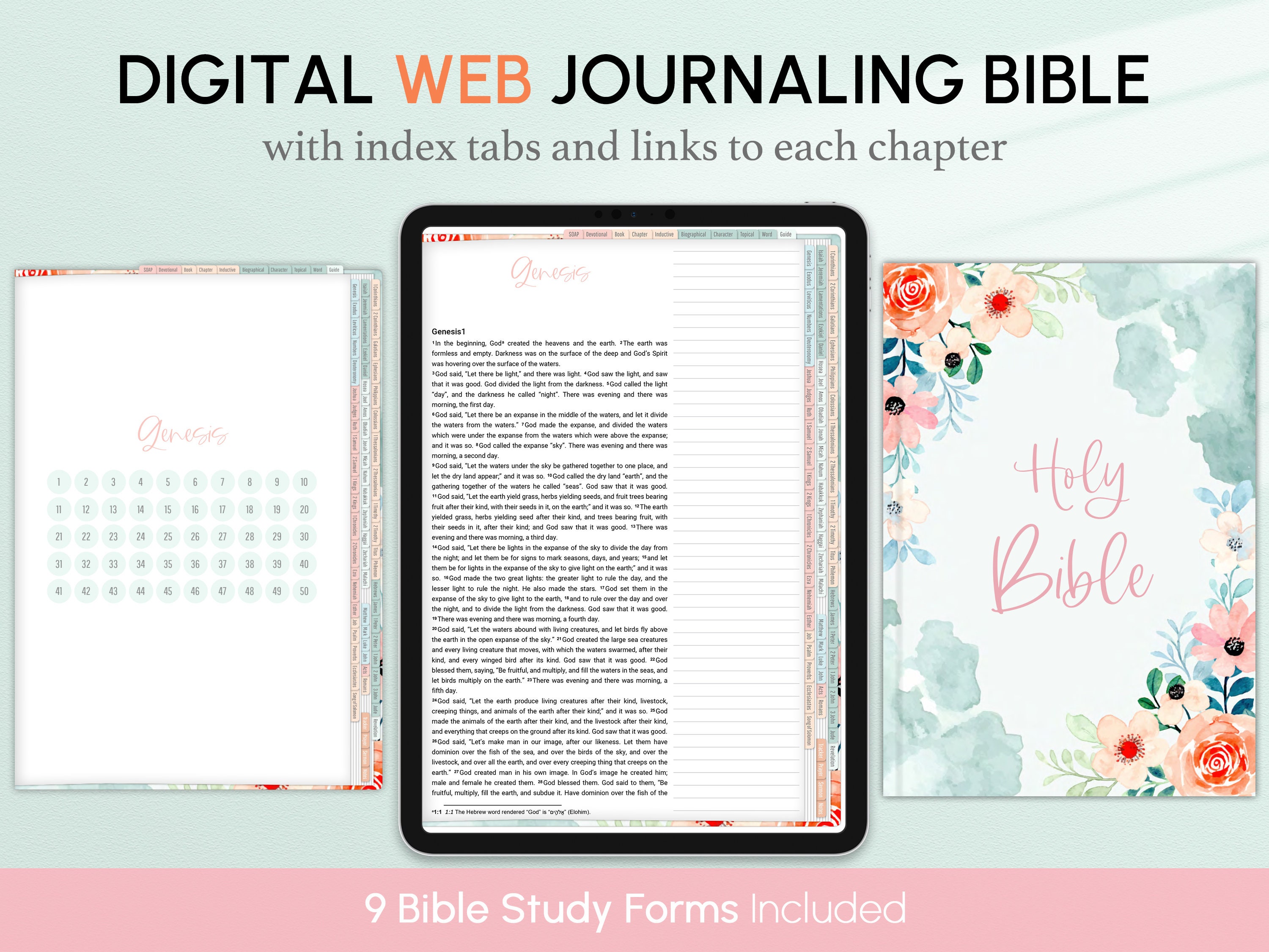 Digital WEB Journaling Bible With Index Tabs Vertical | Etsy