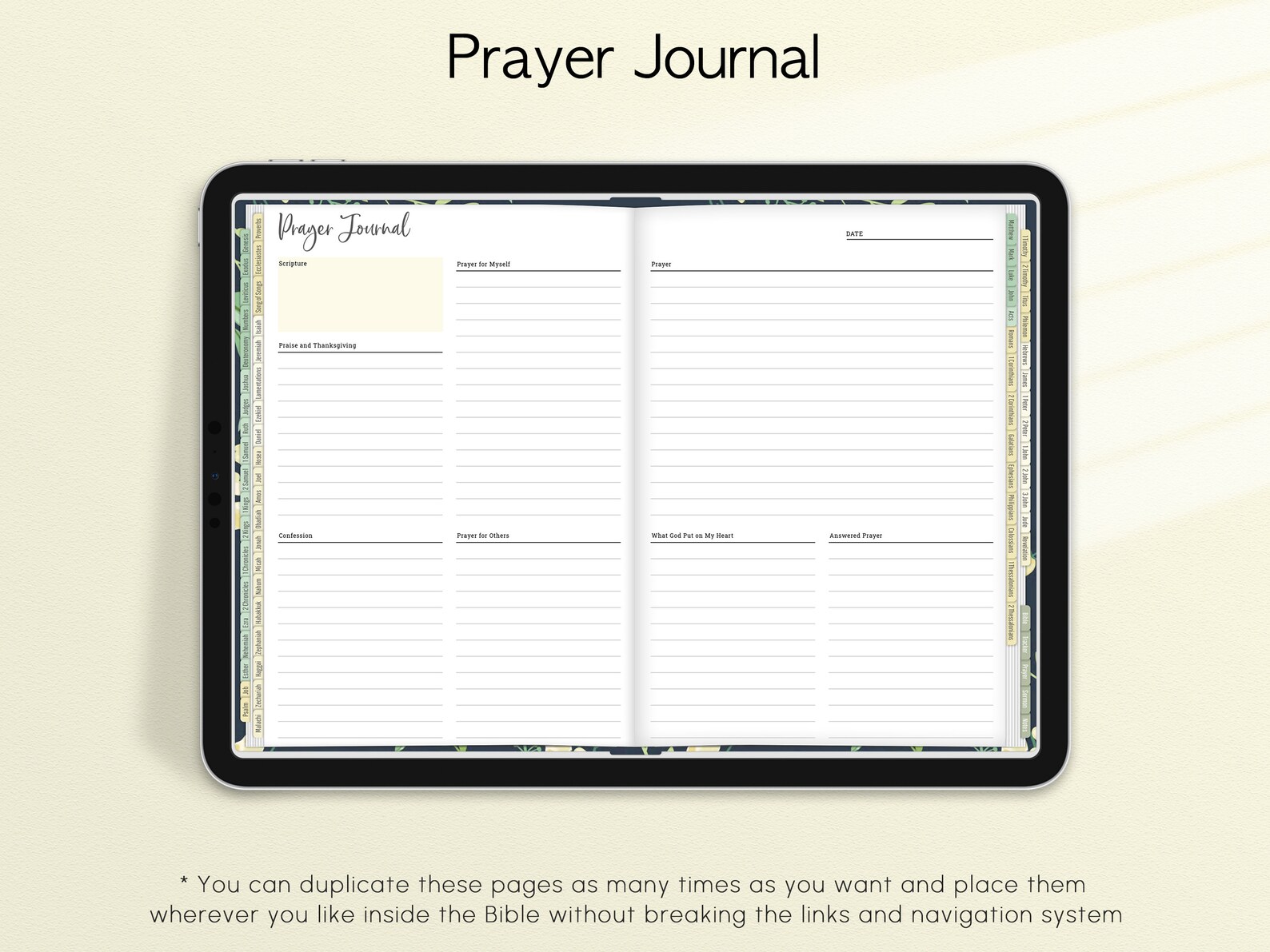 Digital Journaling Bible With Index Tabs, Floral, Goodnotes, Notability ...