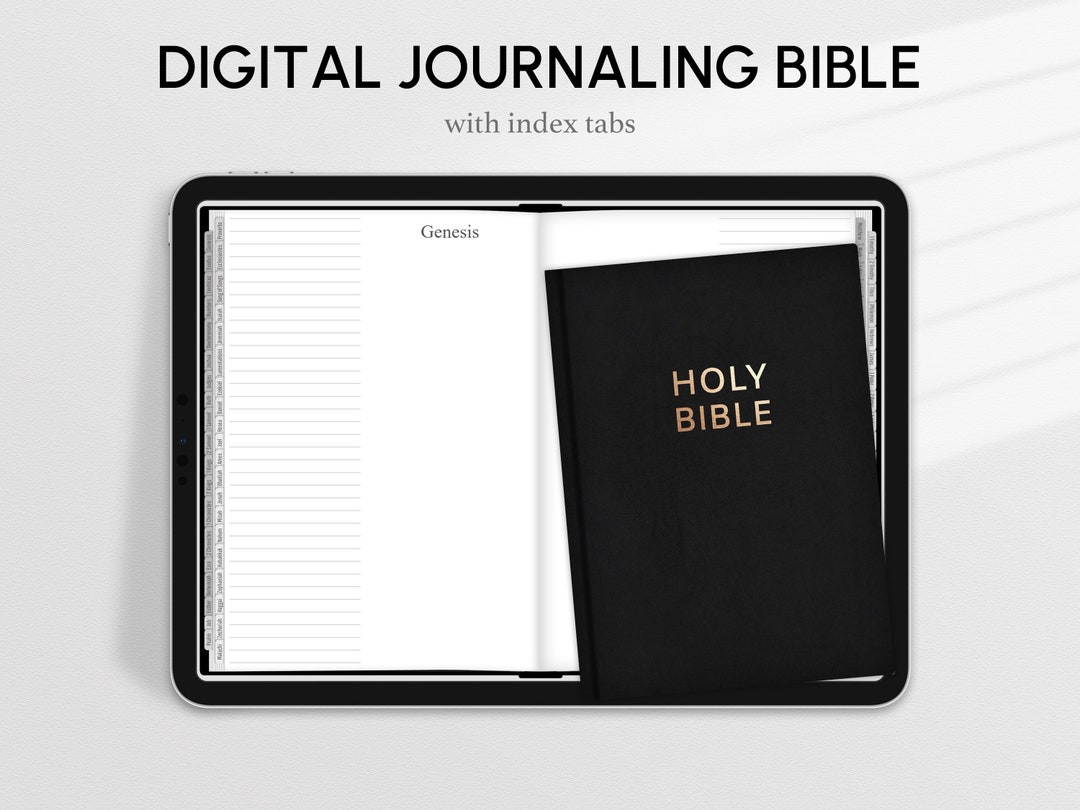 Digital Journaling Bible With Index Tabs, Black, Goodnotes, Notability ...