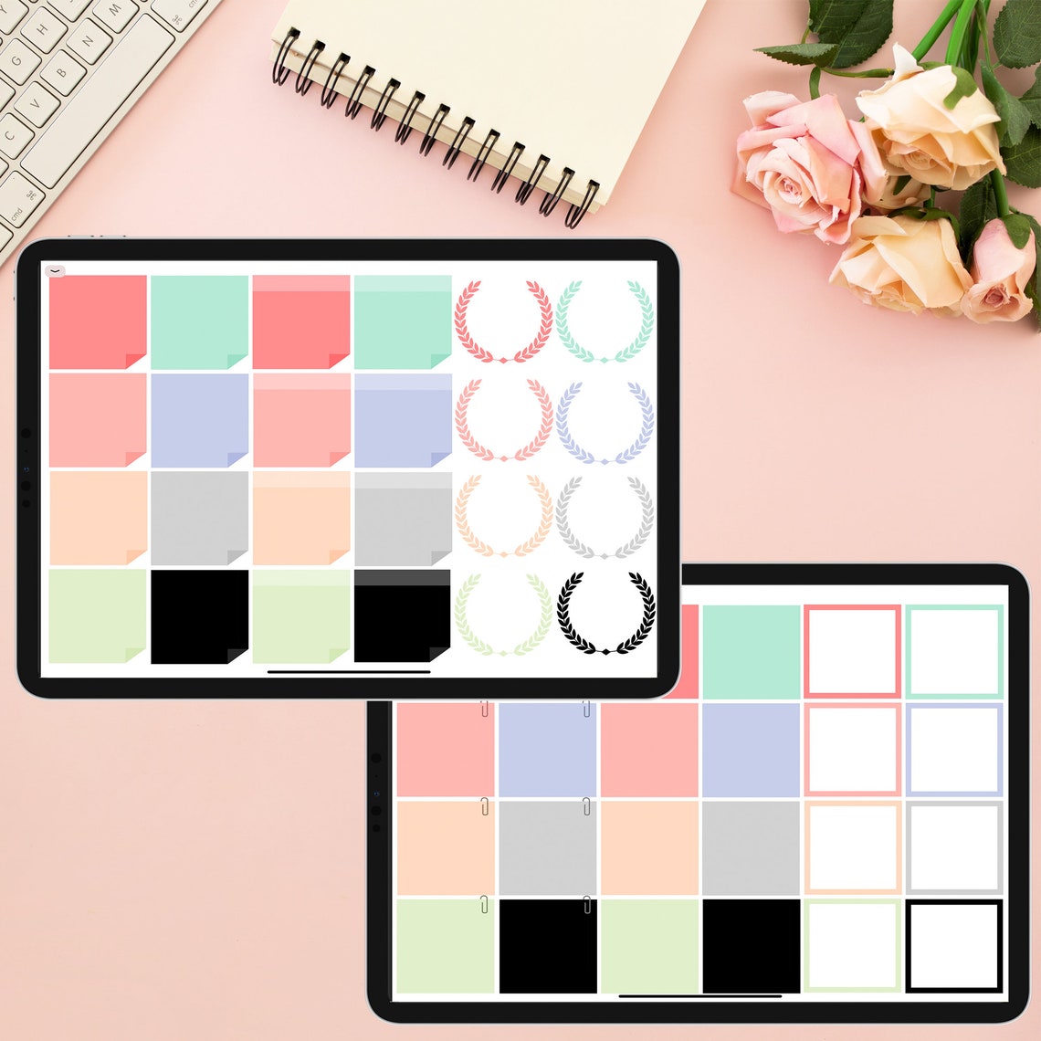 Digital Planner Stickers 1000+, Precropped, PNG, Transparent, Rainbow ...