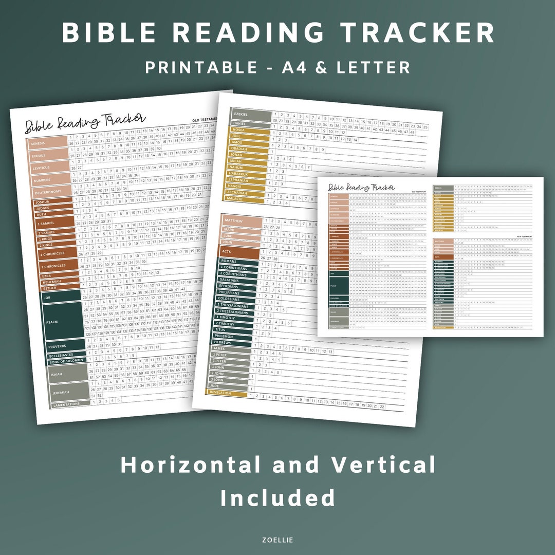 Printable Bible Reading Tracker, A4, Letter (PDF) - Etsy