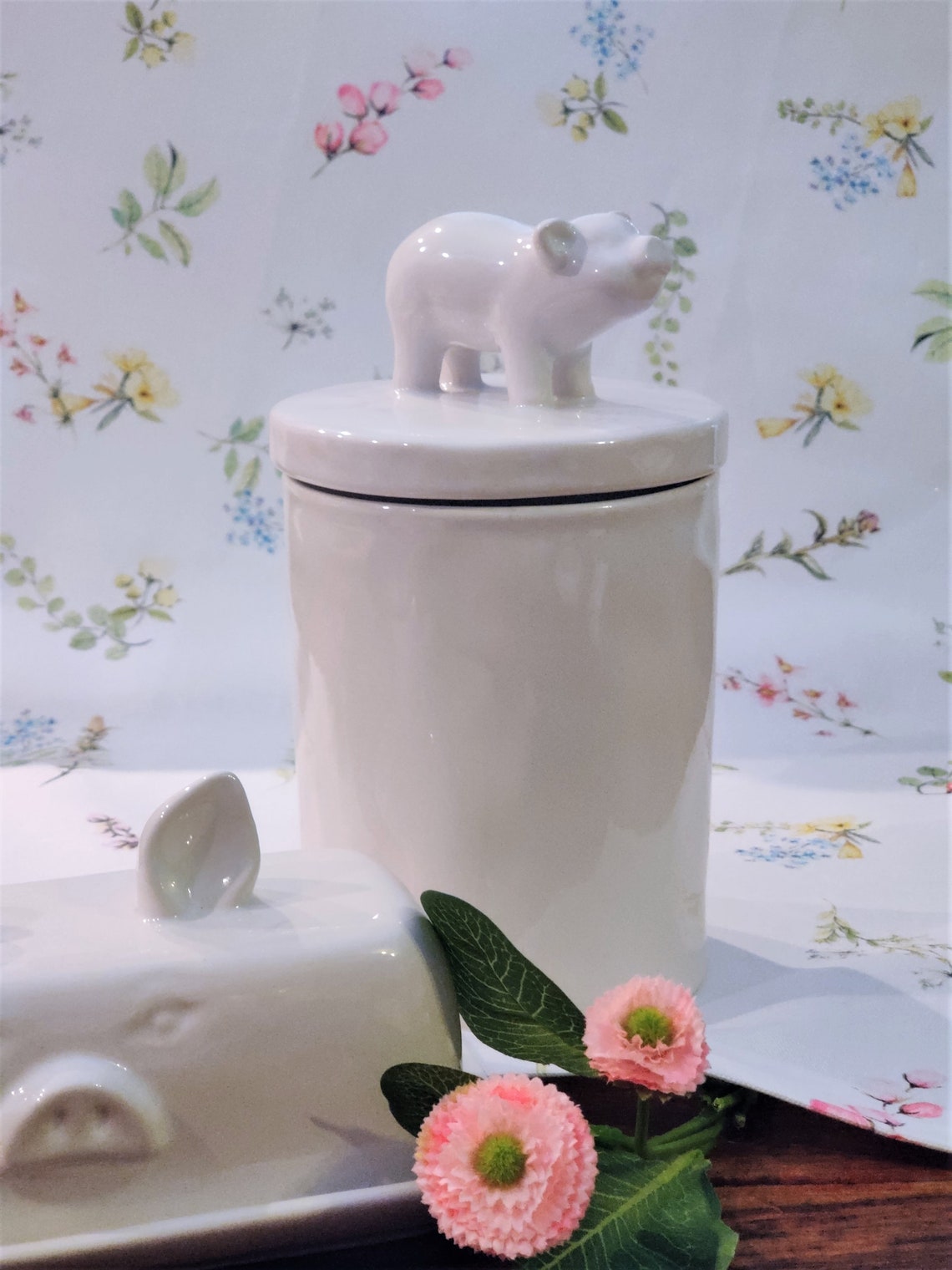 Pig storage box butter can salt and pepper shaker dishes set | Etsy