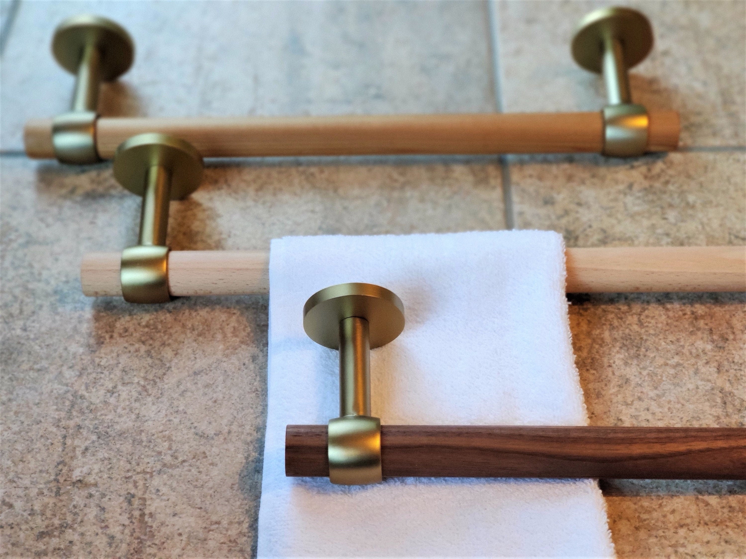 Towel bar 60 cm wood to choose from brassed bathroom toilet | Etsy