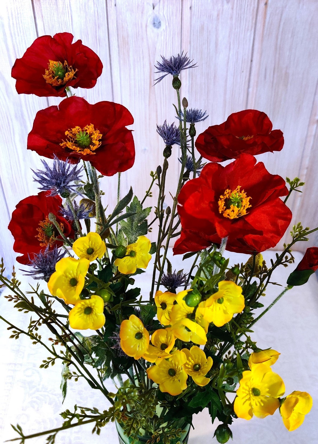 Summer Flowers Poppy Thistle Buttercup Bouquet Bouquet Vase Flowers ...