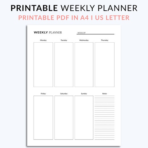 Printable Weekly Planner - Etsy