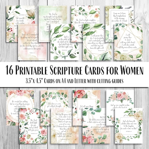 Bible Verse Cards Printable Set of 12size 4x6inspirational - Etsy