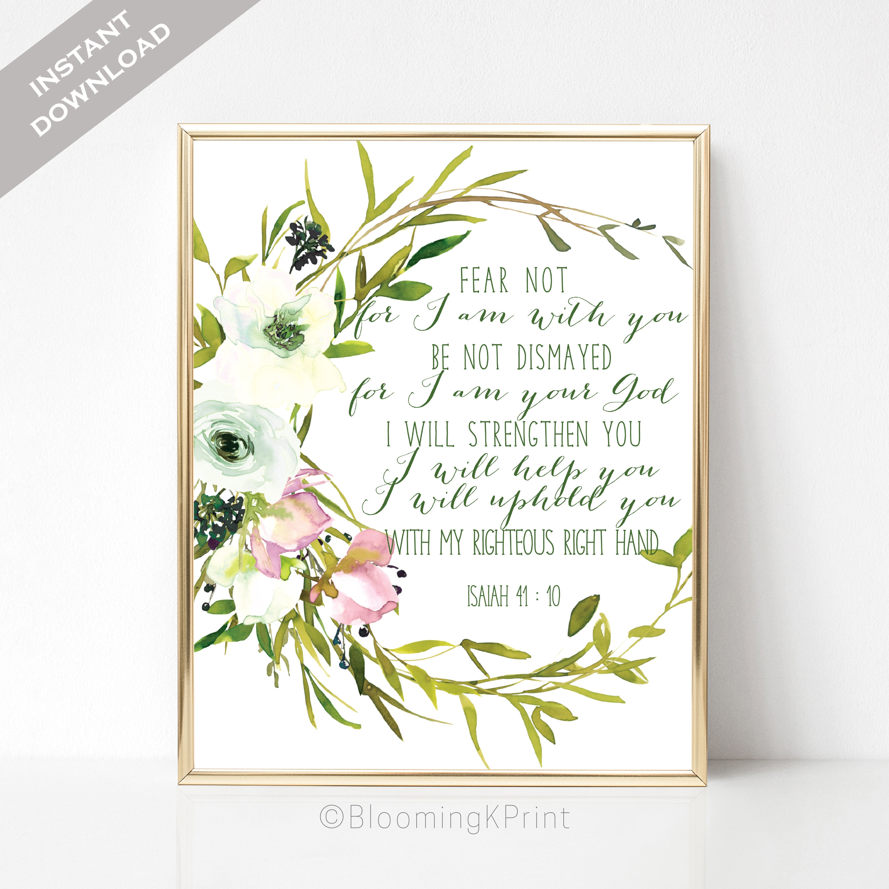Isaiah 41:10 Biblical Printable Christian Poster Print | Etsy