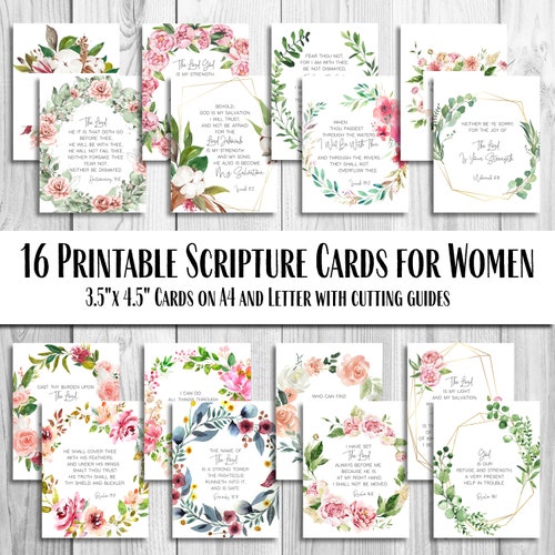 Bible Verse Cards Printable Set of 12size 4x6inspirational - Etsy