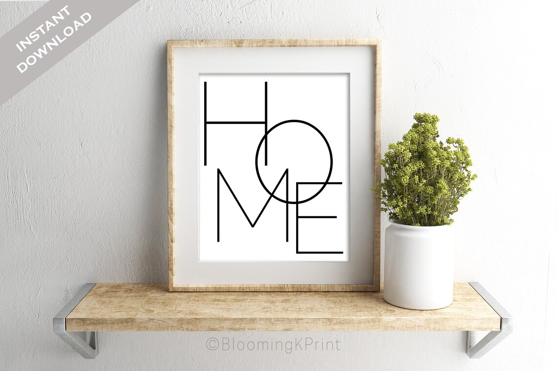 Home Sign Home Print Home Word Printable Home Typography | Etsy