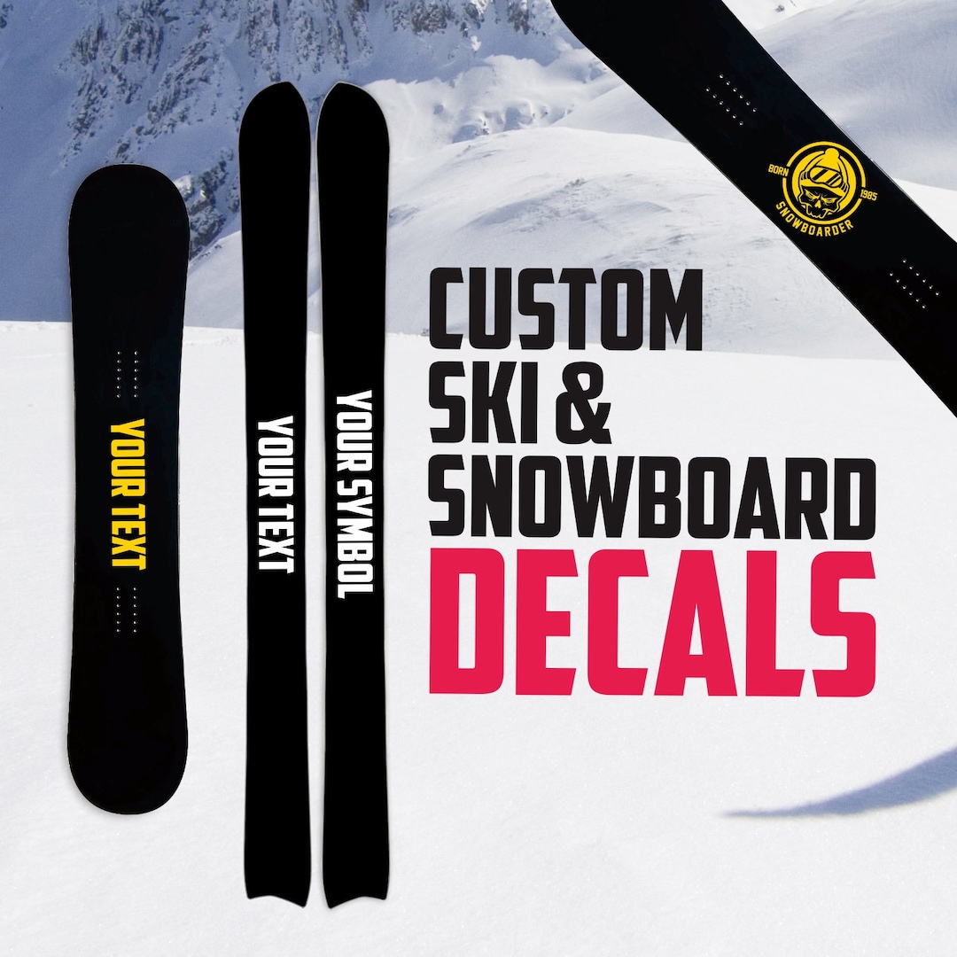 2x Custom Ski Decals - 2x Personalized Snowboard Decals - 2x Ski ...