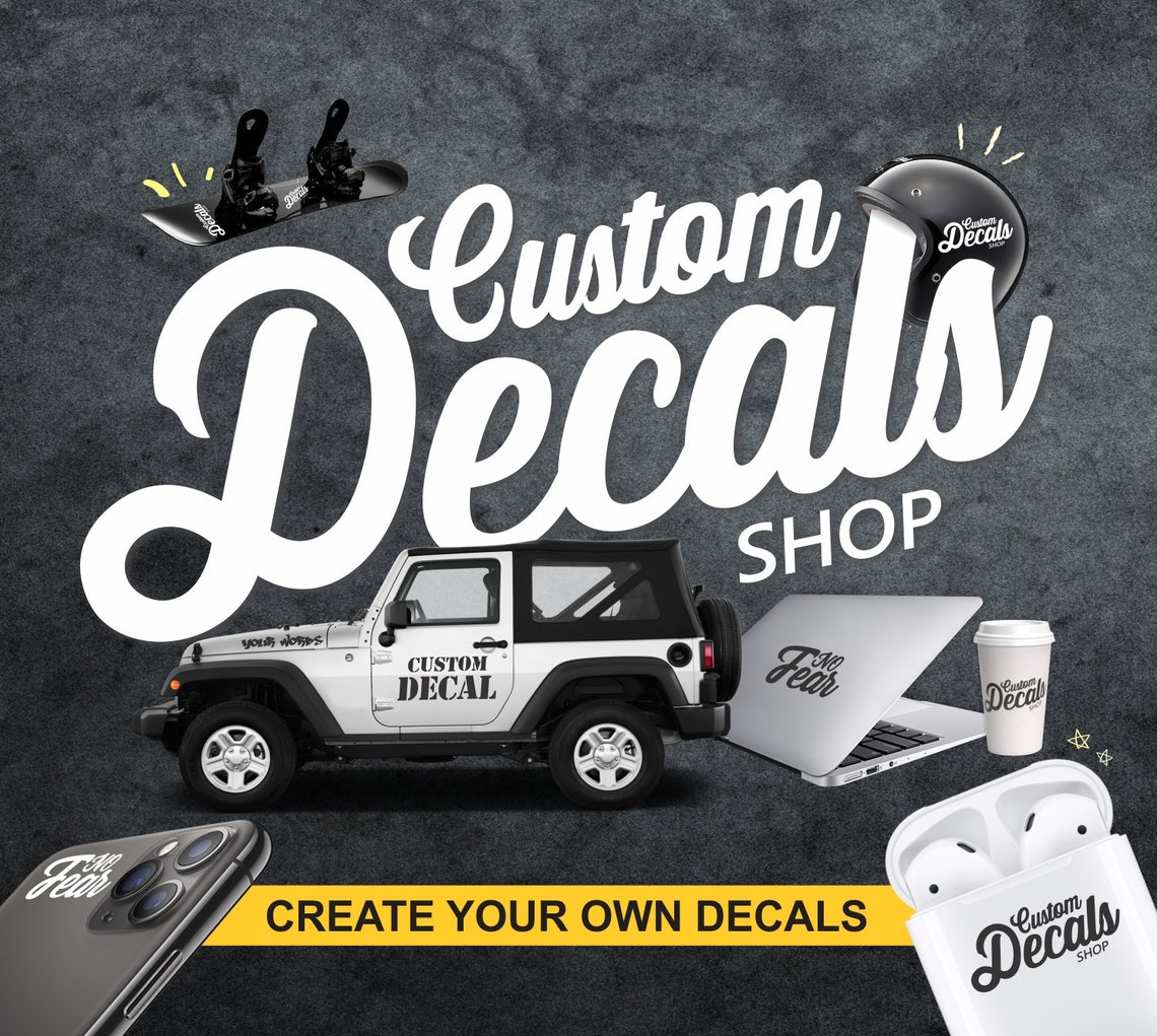 Custom Font Decals Custom Vinyl Text Decals Create Your - Etsy